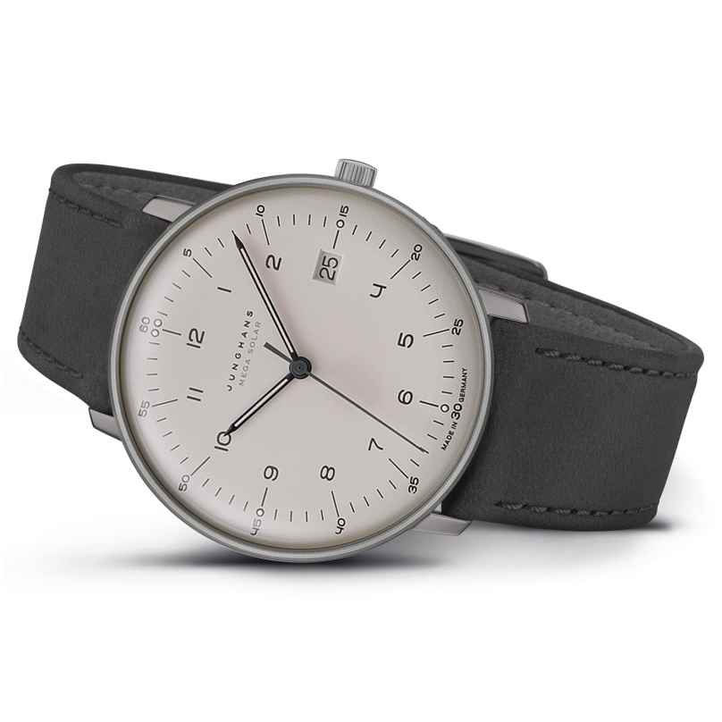 Junghans max bill Mega Solar Men's Radio-Controlled Watch Titanium 59/2023.02 • uhrcenter