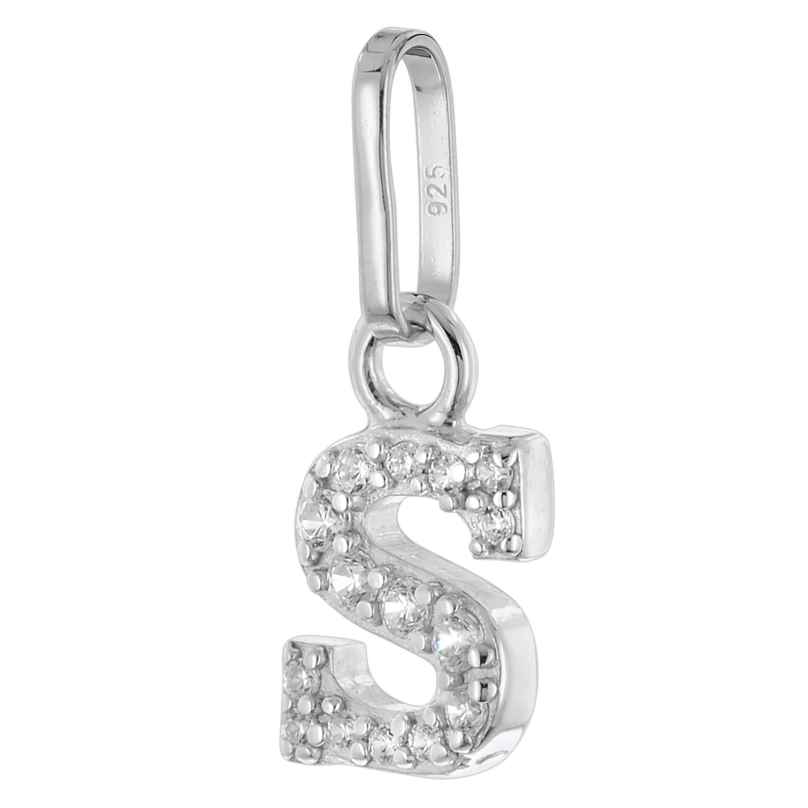 trendor Letter S Pendant Rhodium Plated 925 Silver 21270-S