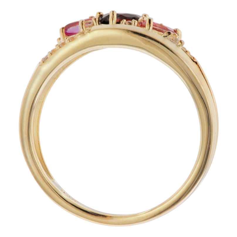 trendor Damenring mit Echten Steinen 925 Silber Vergoldet 15604 • uhrcenter