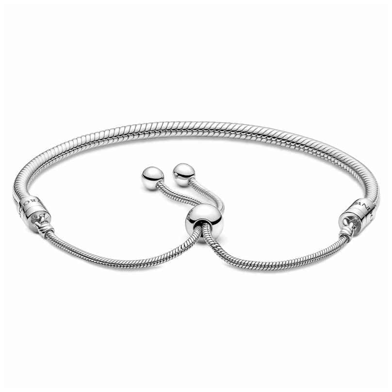 Pandora Women's Bracelet Silver 925 with Ball-Shaped Clasp 599652C01-2 ...