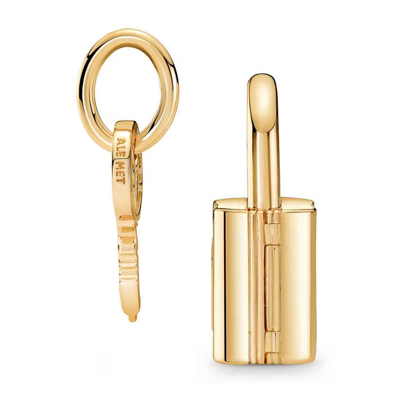 Pandora Charm-Anhänger Schloss & Schlüssel Goldfarben 760088C01 • uhrcenter