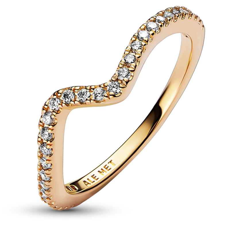 Pandora Damenring Funkelnde Welle Goldfarben 162539C01 • uhrcenter