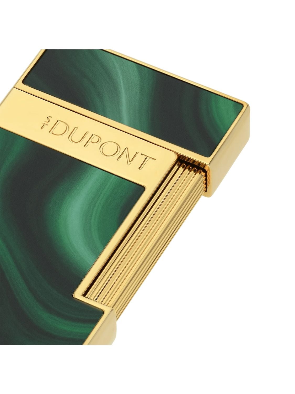 S.T. Dupont Feuerzeug Slimmy Geode Goldfarben/Grün