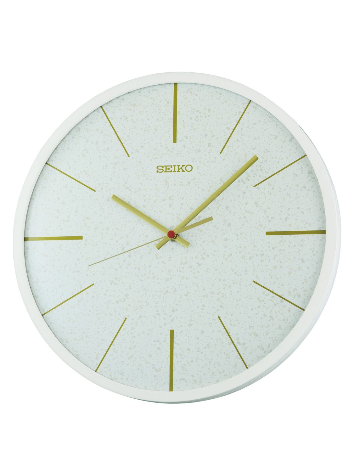 Seiko Quartz Wall Clock with Quiet Movement White/Gold Tone QXA828W ...