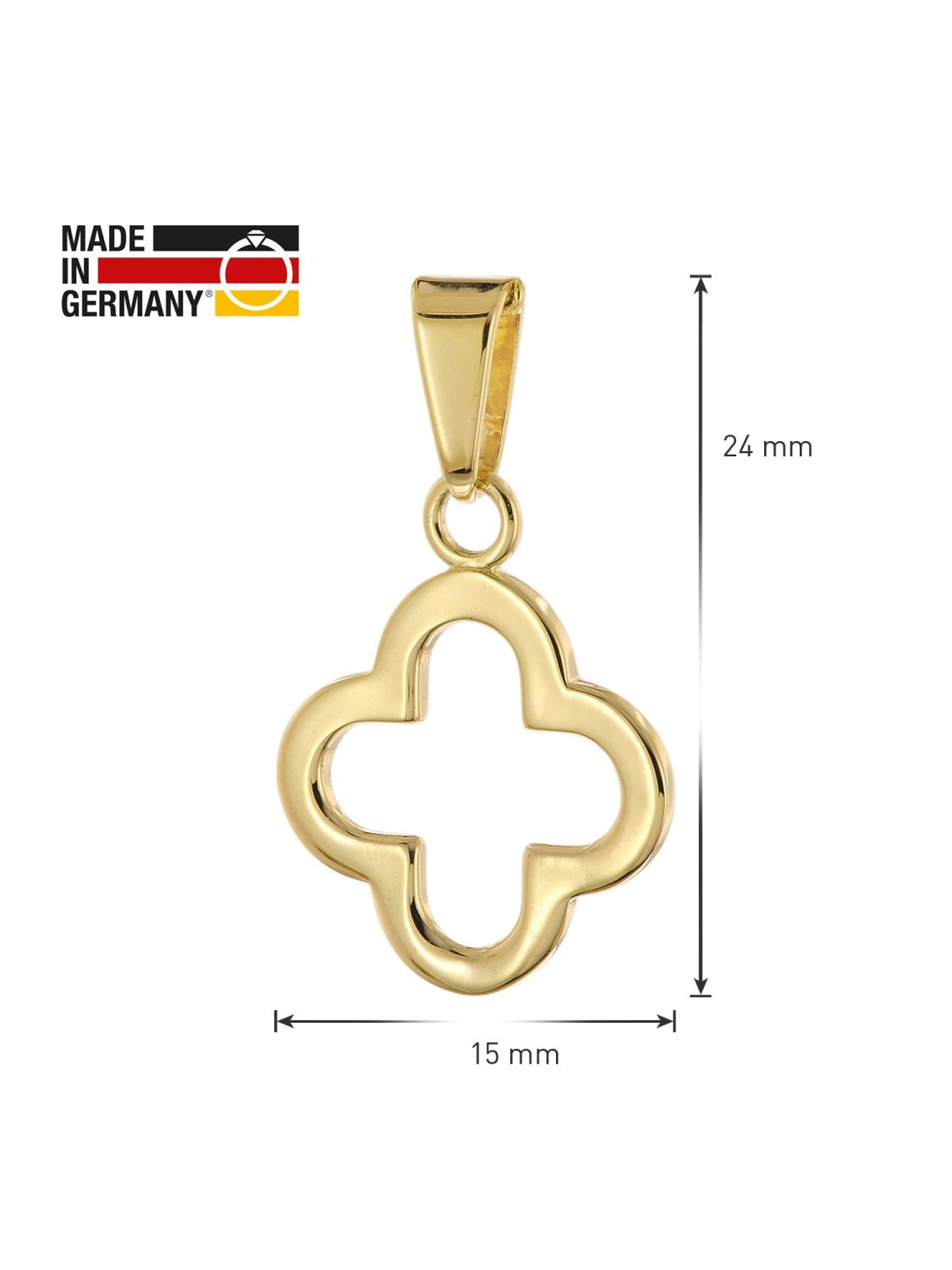 trendor Cross Pendant Gold 333/8K On A Gold-Plated Silver Chain