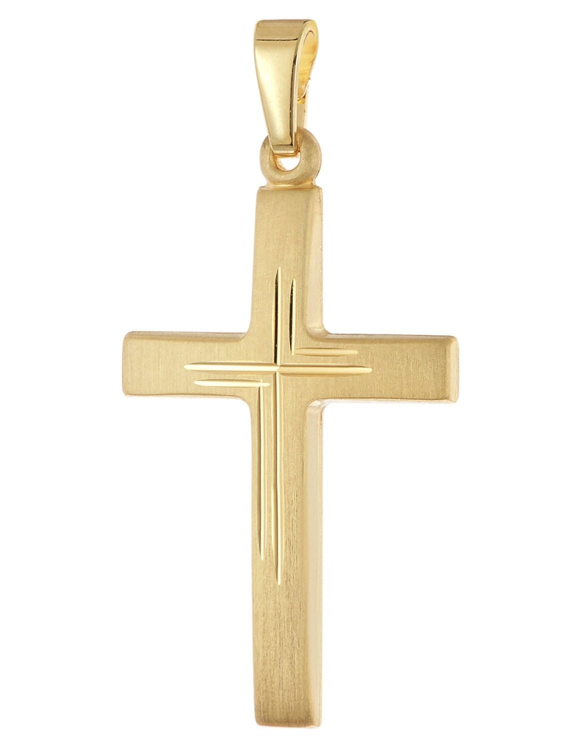 trendor Cross 333 Gold with Gold-Plated Silver Chain 28592