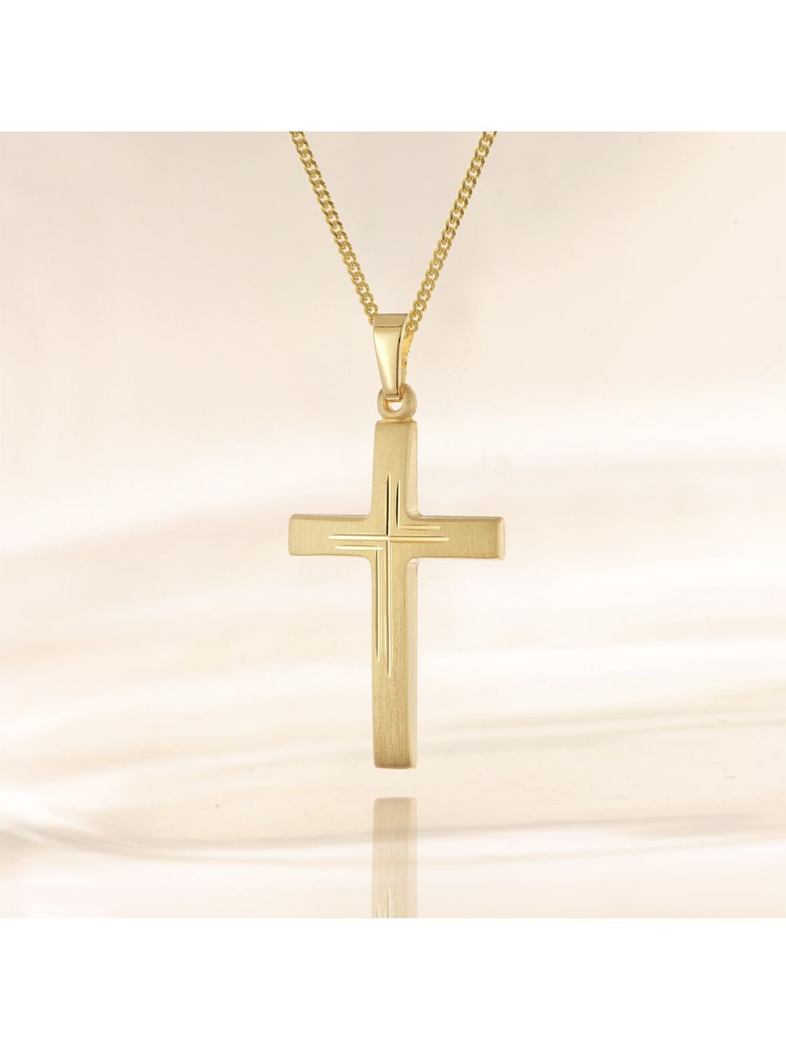 trendor Cross 333 Gold with Gold-Plated Silver Chain 28592