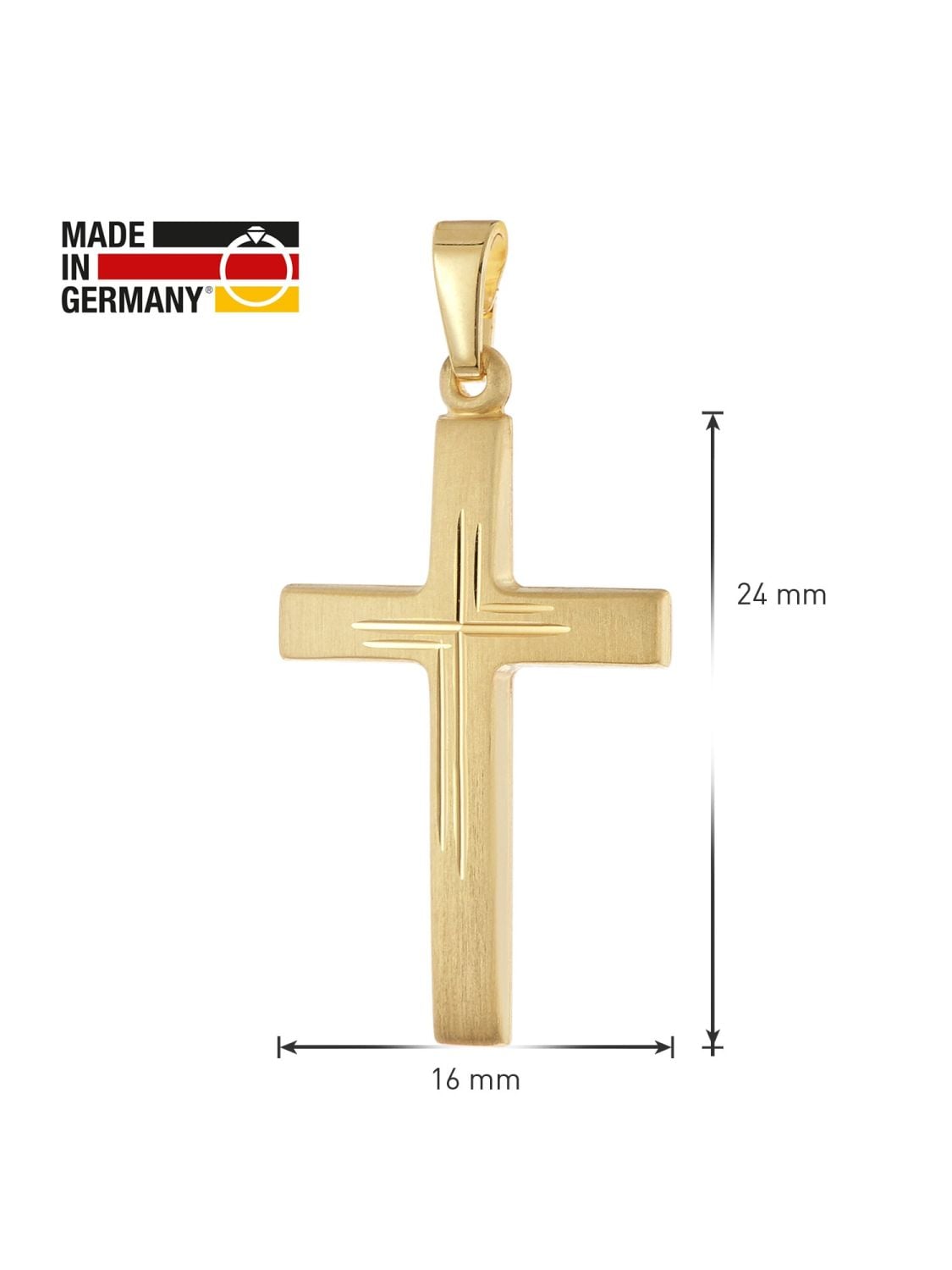 trendor Cross 333 Gold with Gold-Plated Silver Chain 28592