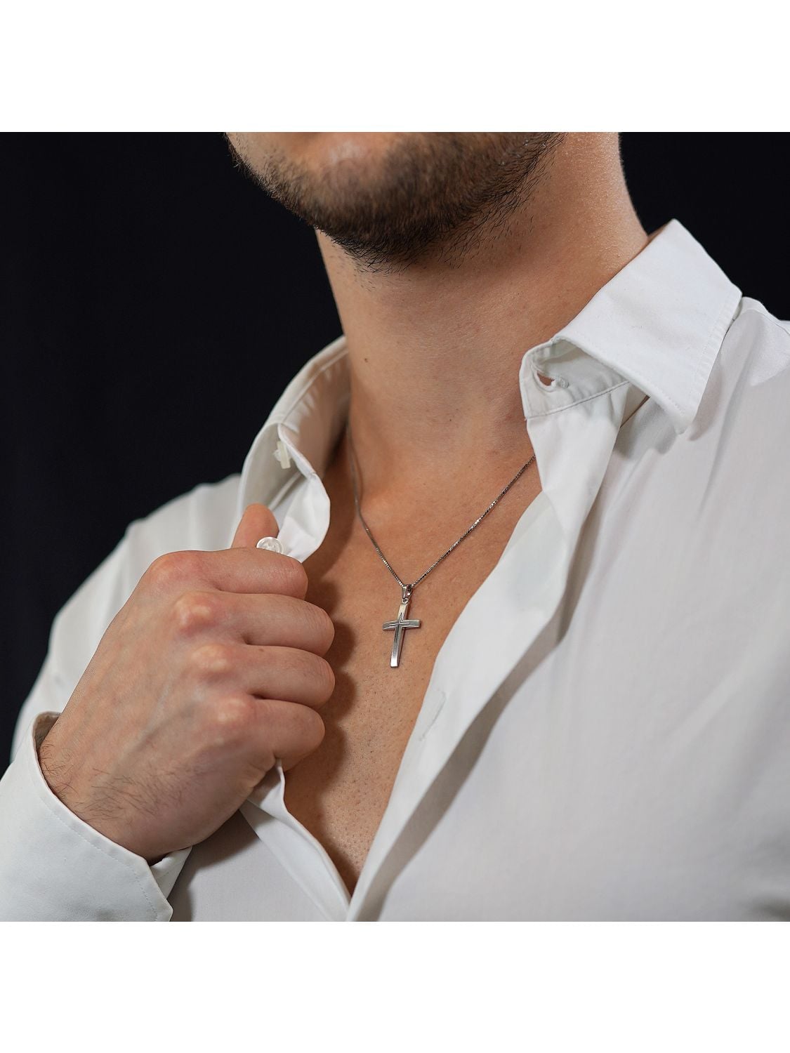 925 Silber Kreuz Anhanger Herren Gross