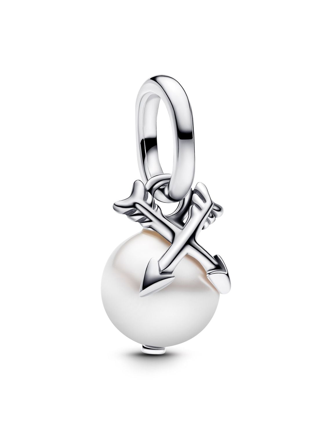 Pandora Mini Dangle Charm Silver Pearl and Arrows 793687C01 • uhrcenter