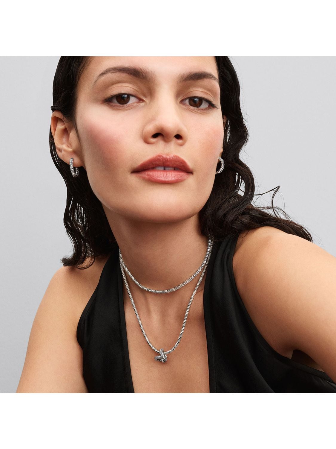 Pandora Charm Silber Pavé Unendlichkeitsknoten Herz 793771C01 • uhrcenter