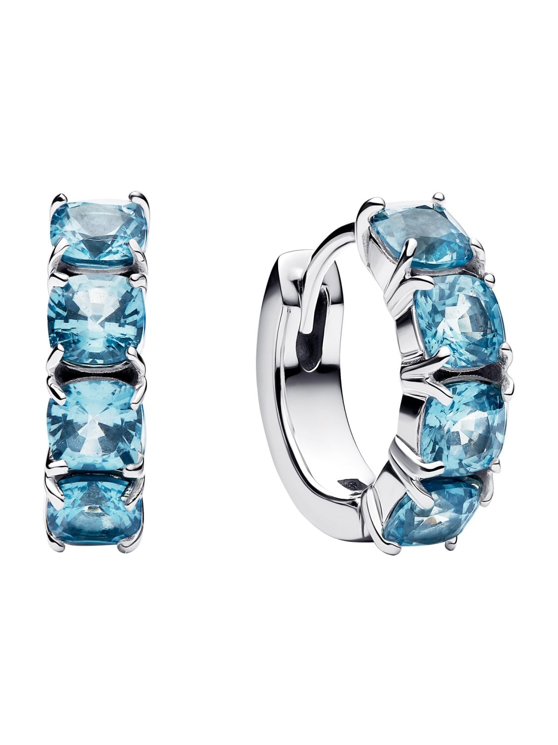 Pandora Damen-Ohrringe Creolen Hellblau Silber 293851C01