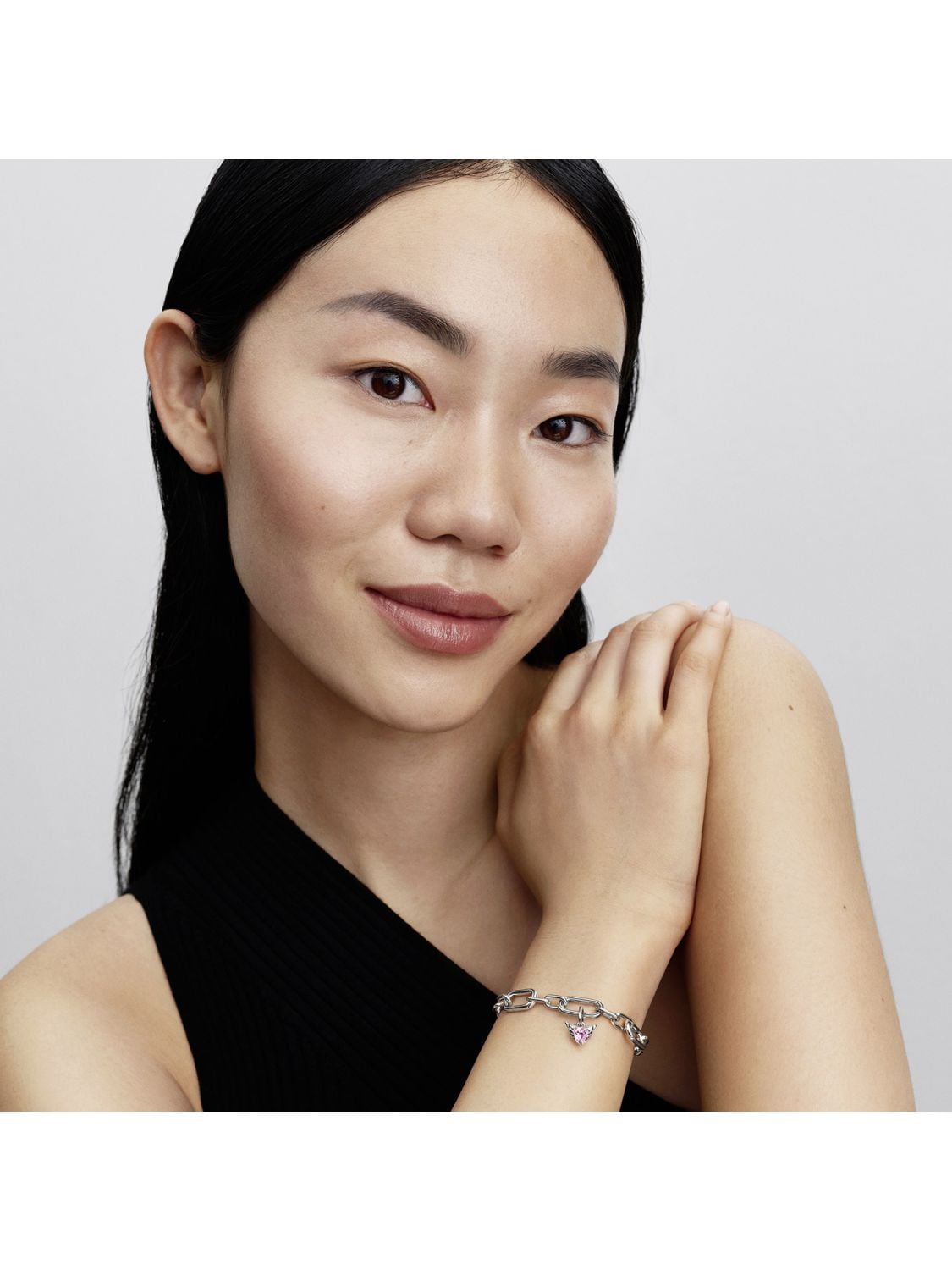 Pandora Mini Dangle Charm Silver Winged Heart Pink