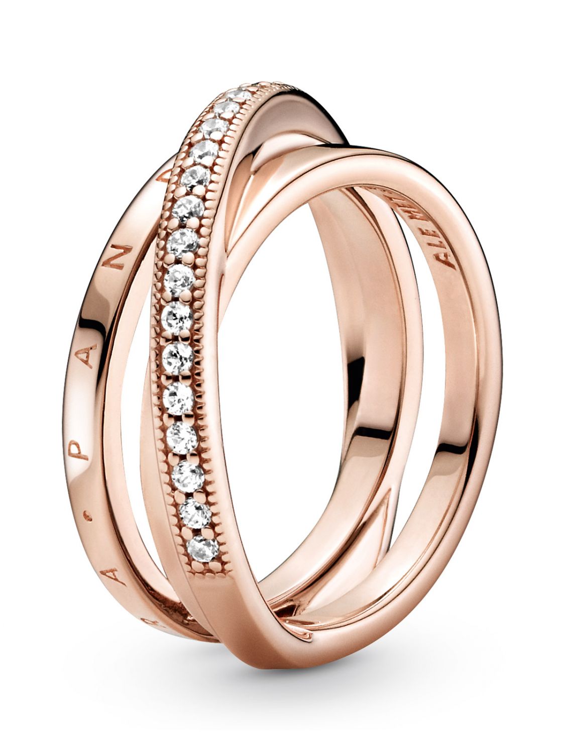 Pandora Ladies Ring Crossover Pav Triple Band 189057C01 Uhrcenter