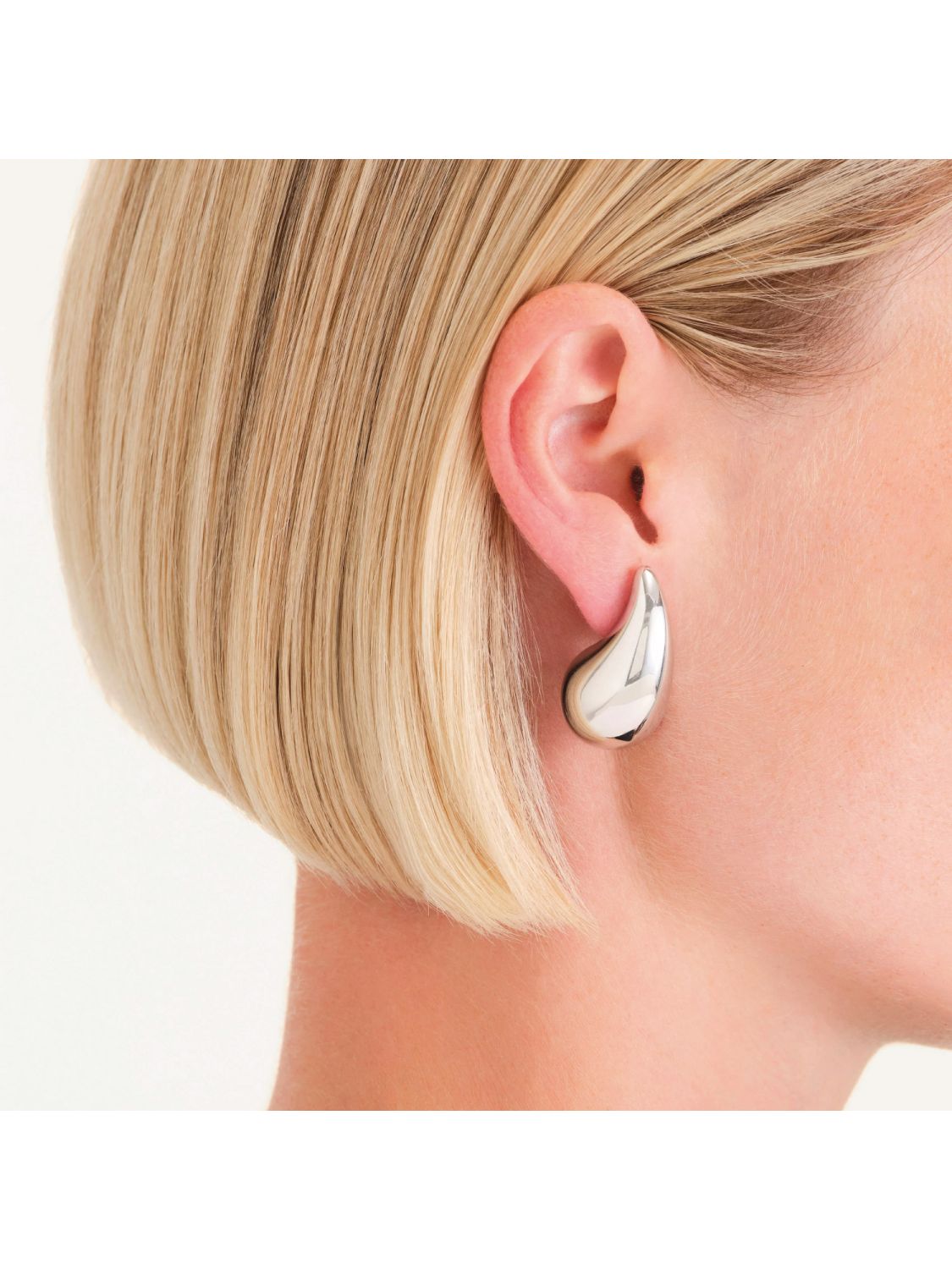 Rosefield Damen-Ohrringe Ohrstecker Tropfen Silberfarben