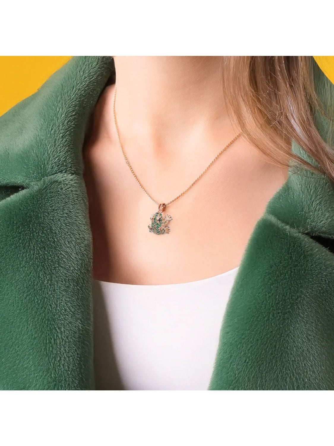 Seinerzeit Damen-Kette Tom Green Frosch Roségoldfarben