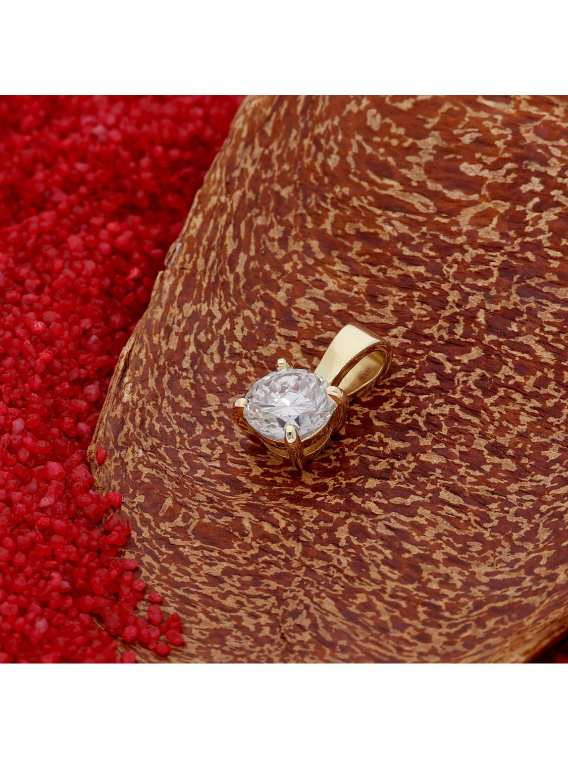 GLIZZ Lab Grown Diamond Pendant 333 Yellow Gold Brilliant 0.50 Carat