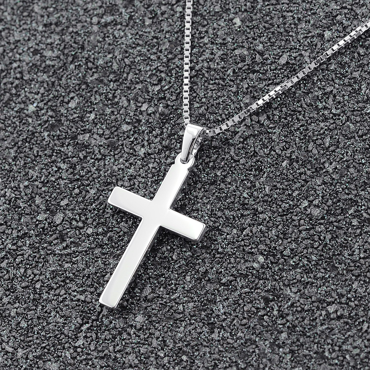 trendor Silver Cross Pendant Mens Necklace 35844 uhrcenter
