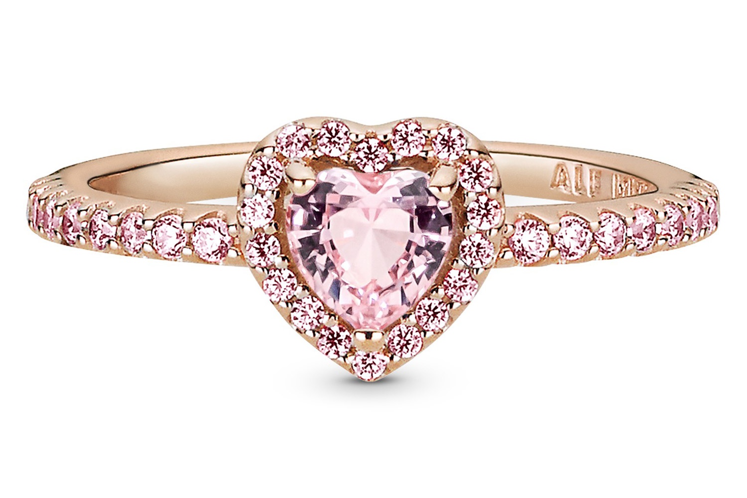 Pandora rose ring shimmering puzzle heart frame store
