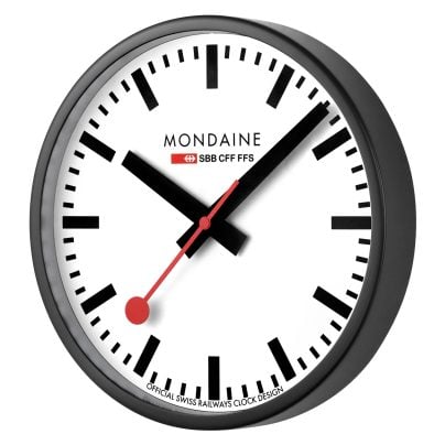 Mondaine Wall Clock Quartz 25 cm Black/White A990.CLOCK.12SBB • uhrcenter