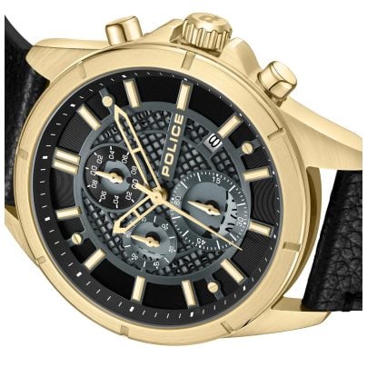 Police Men's Watch Urban Chronograph Black/Gold Tone PEWGC0054001 ...