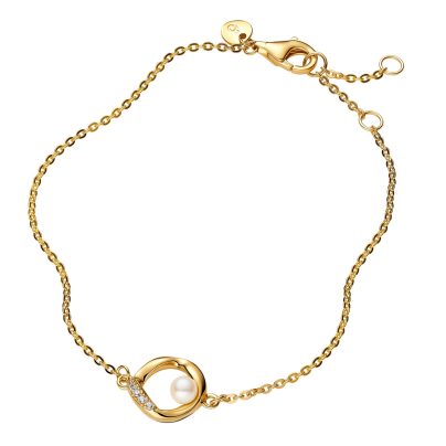 Pandora Ladies' Bracelet with Pearl Gold Tone 563830C01 • uhrcenter