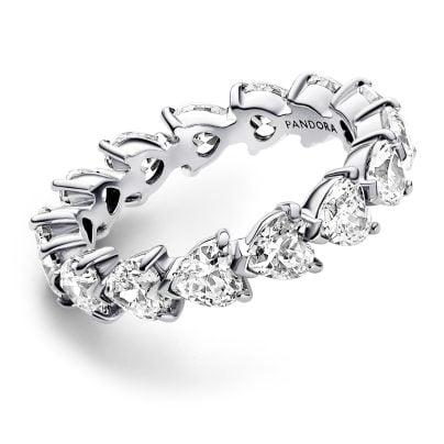 Pandora Damenring Funkelnde Welle Silber 192539C01 • uhrcenter