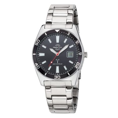 Master Time Radio-Controlled Men's Watch Super Power Steel/Black MTGA ...