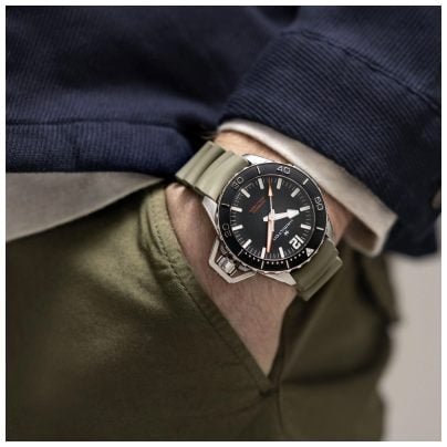 Hamilton Men's Diver's Watch Khaki Navy Frogman Green H77825331 • uhrcenter